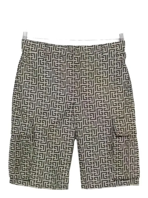 Balmain Monogram Cargo Shorts - Black