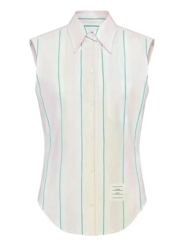Thom Browne Striped Sleeveless Shirt - Pink