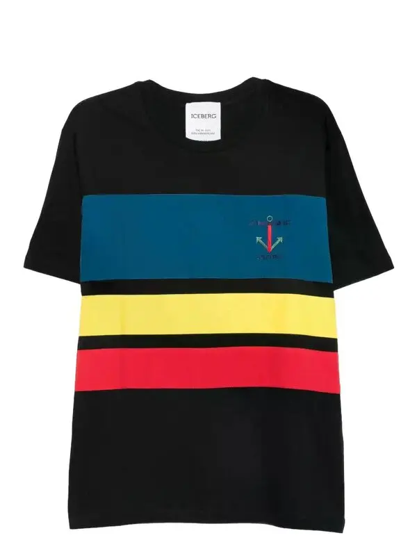 Iceberg Striped T-shirt - Black