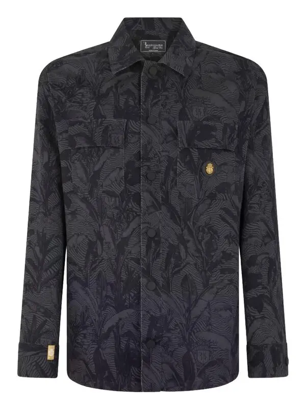 BILLIONAIRE Palm Tree-print Overshirt - Grey