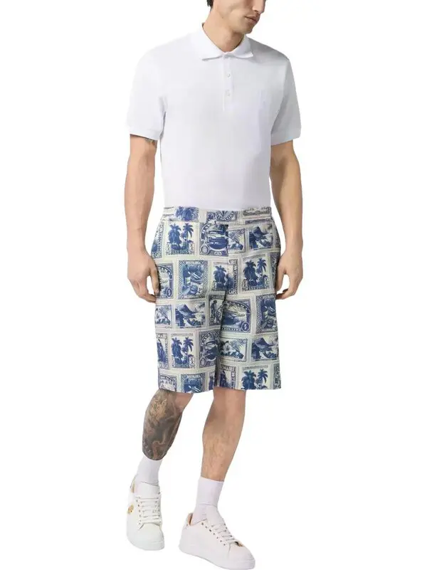 BILLIONAIRE Graphic-print Bermuda Shorts - Neutrals