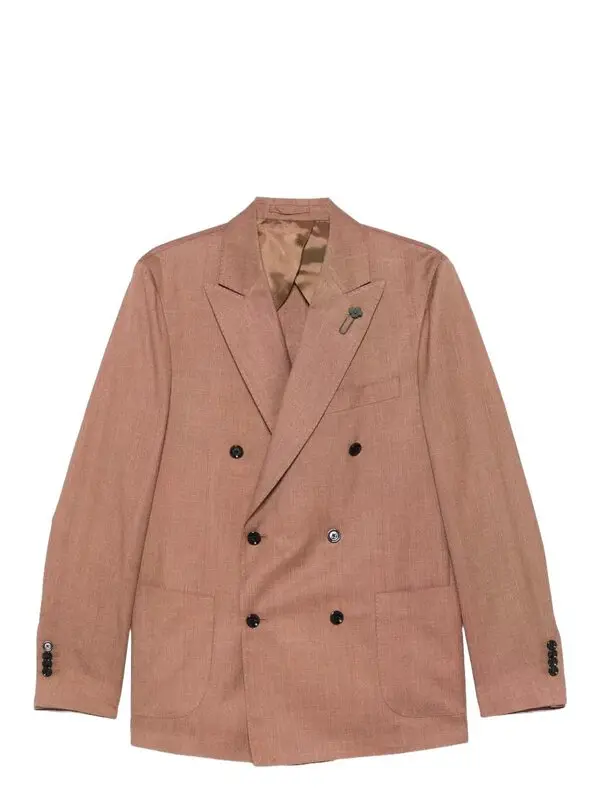 LARDINI Double-breasted Blazer - Brown