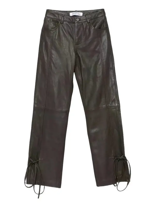 WON HUNDRED Bella String Leather Trousers - Brown