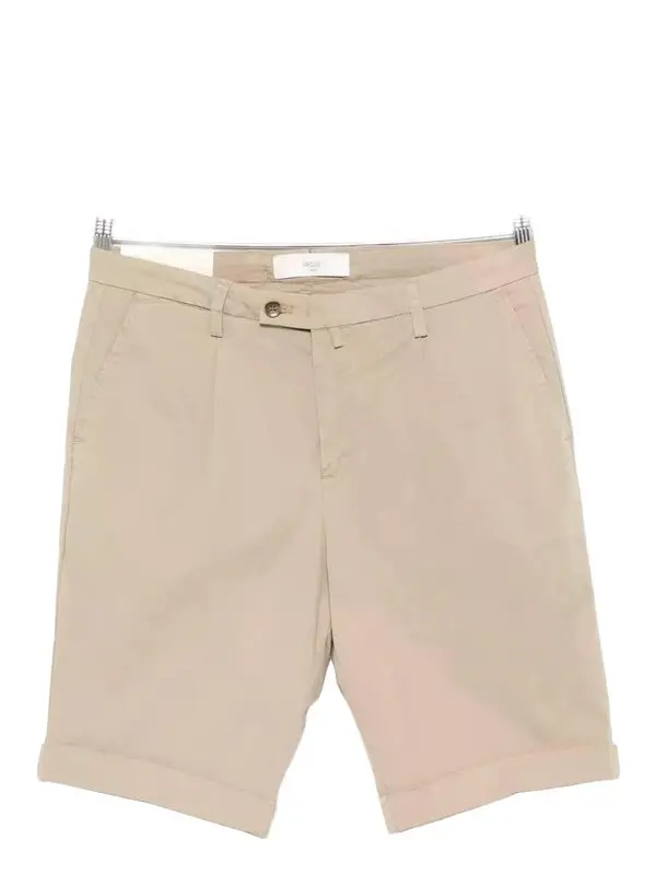 BRIGLIA 1949 Pleated Turn-up Shorts - Neutrals