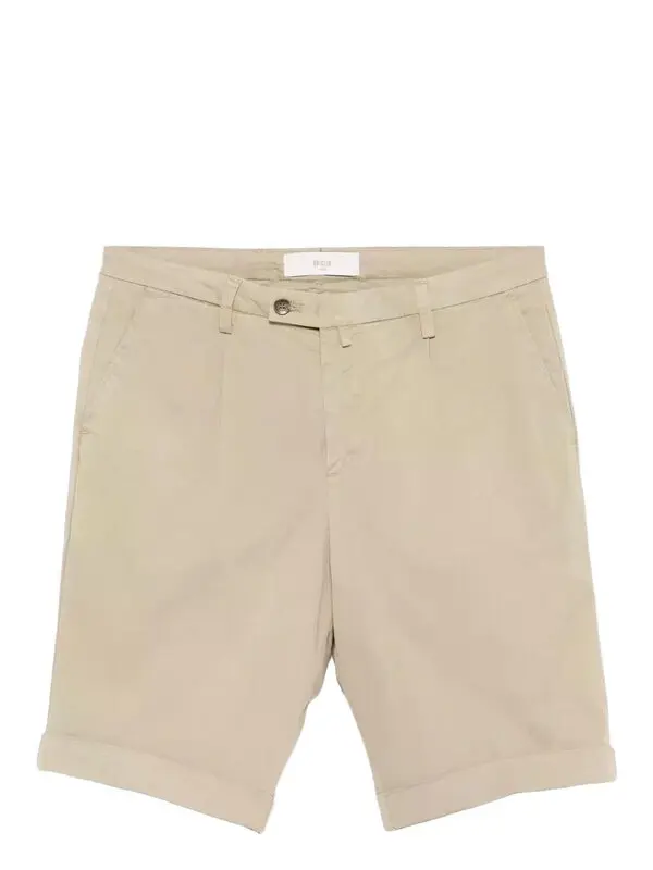 BRIGLIA 1949 Pleated Turn-up Shorts - Neutrals