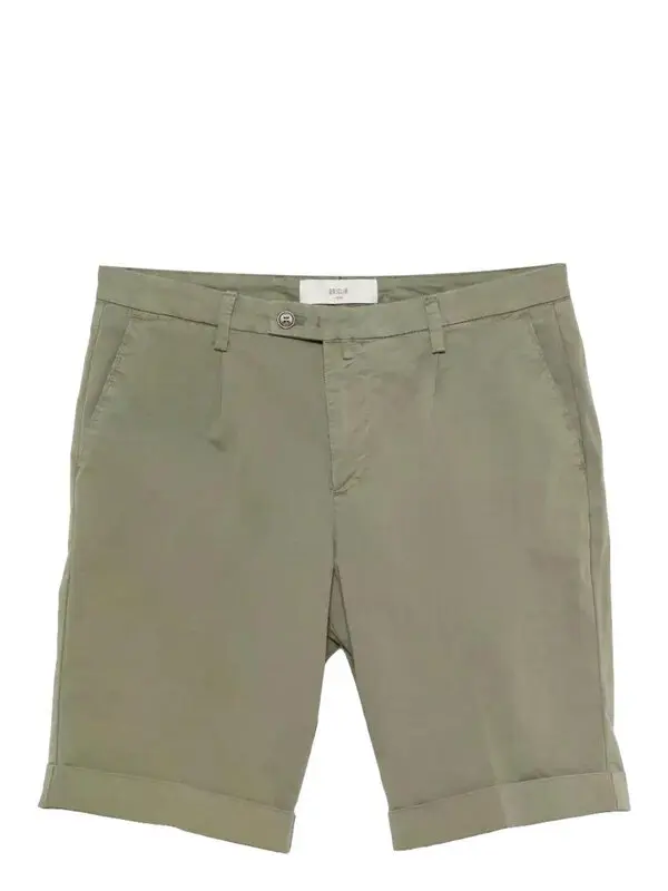 BRIGLIA 1949 Pleated Turn-up Shorts - Green