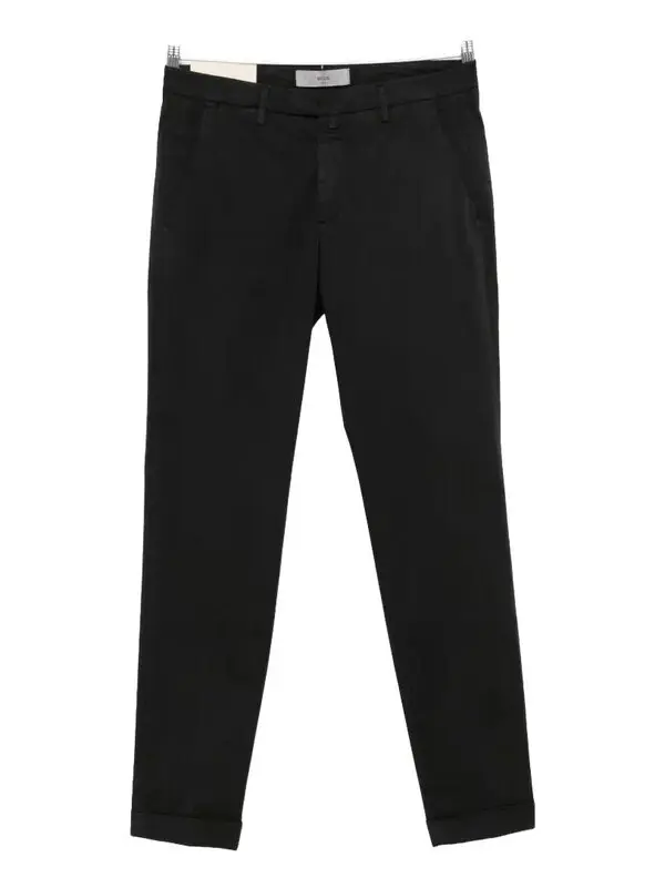 BRIGLIA 1949 Turn-up Hem Trousers - Black