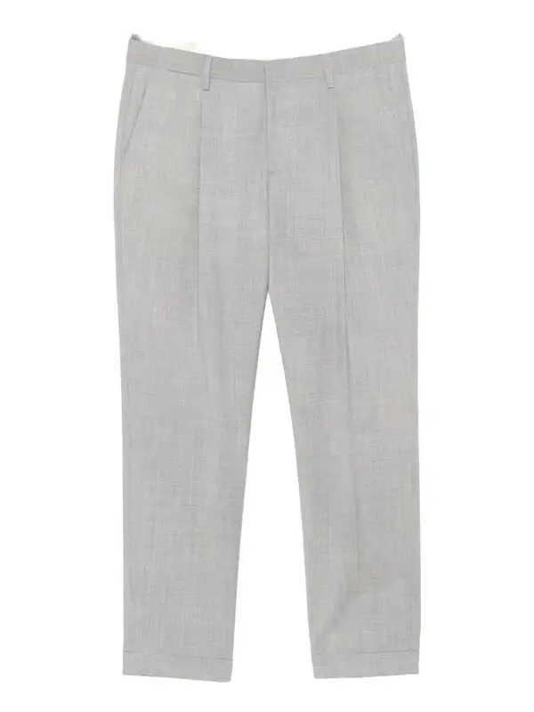 BRIGLIA 1949 Pleated Crosshatch-texture Trousers - Grey