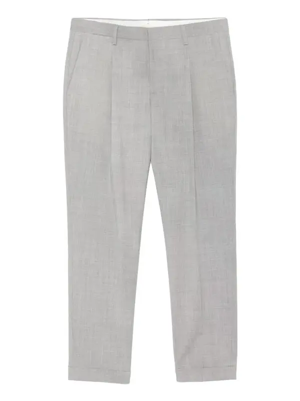 BRIGLIA 1949 Pleated Crosshatch-texture Trousers - Grey