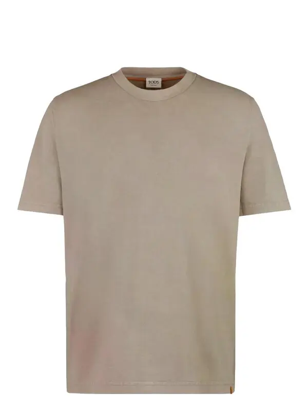 TOD'S Embroidered-logo T-shirt - Neutrals
