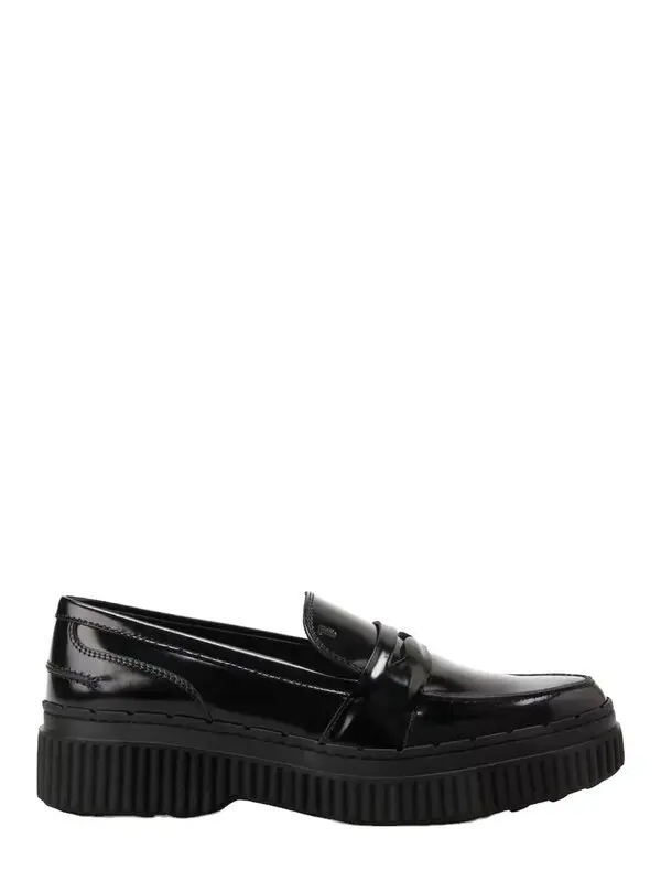 TOD'S Leather Platform Loafers - Black