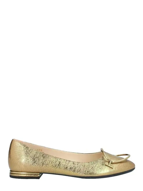 TOD'S Leather Ballet Flats - Gold
