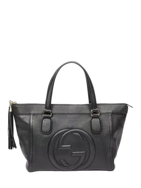 Gucci Soho Working Interlocking-g Leather Tote Bag - Black