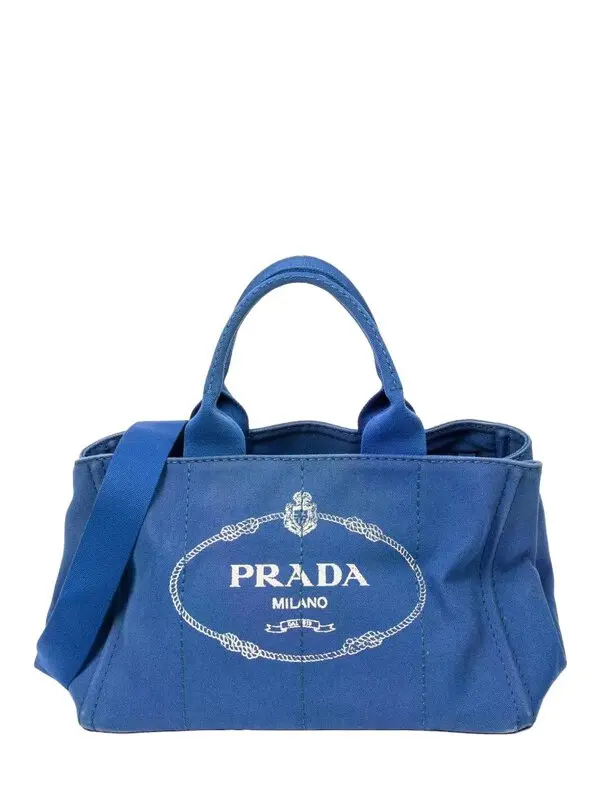 Prada Canapa Logo Tote - Blue