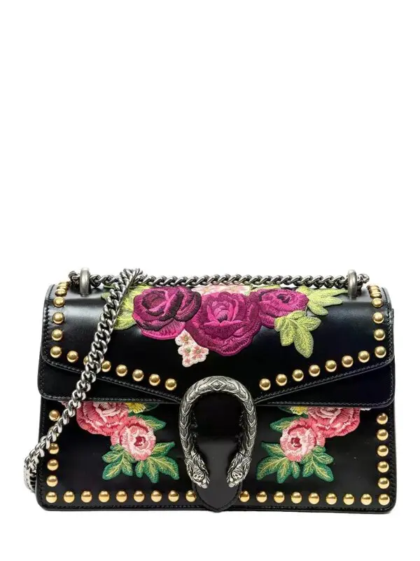 Gucci Dionysus Embroidered Shoulder Bag - Black