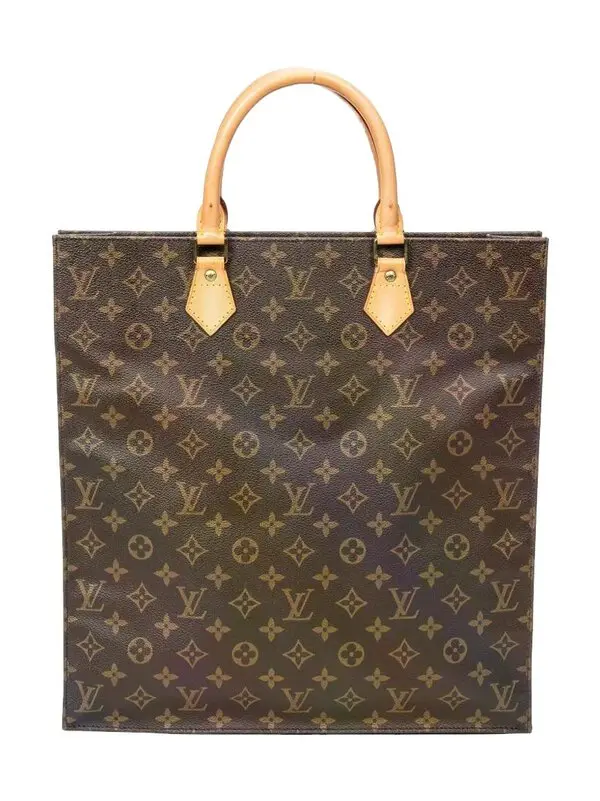 LOUIS VUITTON Monogram Sac Plat Tote Bag - Brown