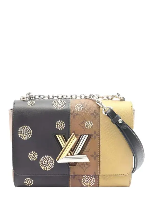 LOUIS VUITTON 2017 Limited Edition Calfskin And Monogram Reverse Studded Night Lights Twist Mm - Brown