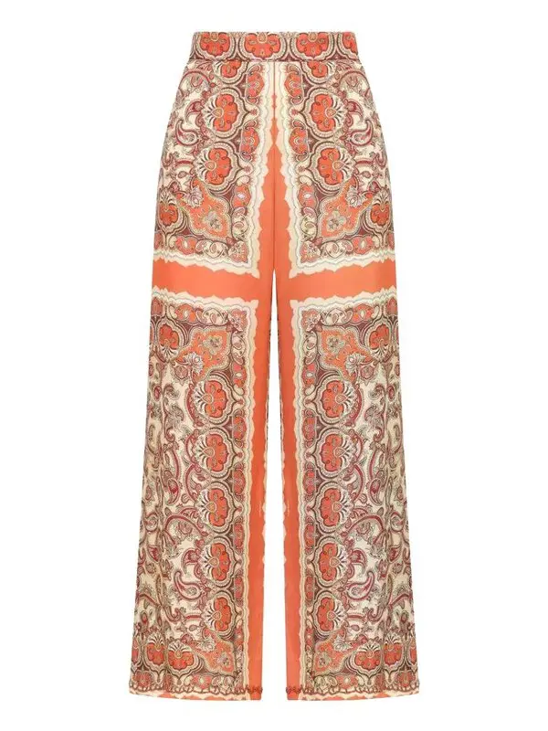 Malìparmi Paisley Print Trousers - Neutrals