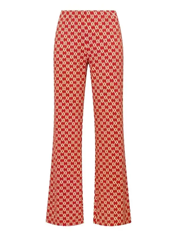 Malìparmi Geometric Print Full Length Trousers - Red