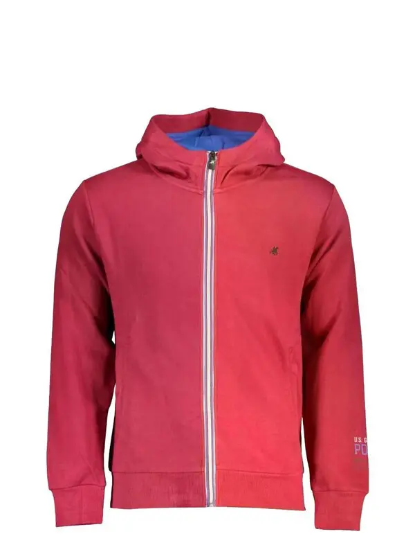 U.S. GRAND Zip-up Cotton Hoodie - Red