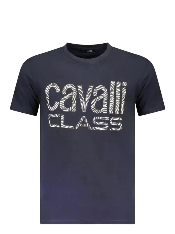 Roberto Cavalli Zebra-print Logo T-shirt - Blue