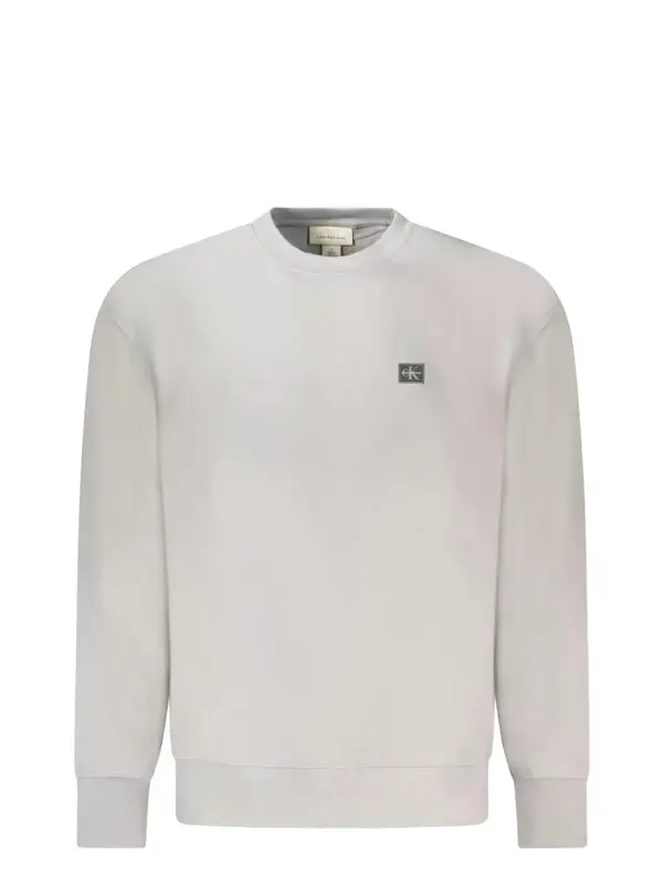 Calvin Klein Logo Patch Crew-neck Sweatshirt - Grey