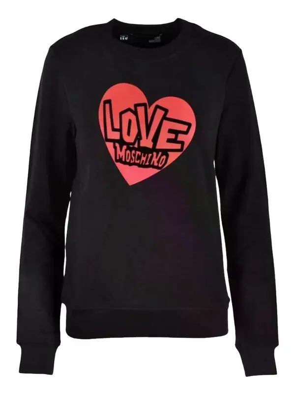 Moschino Heart-motif Logo-print Sweater - Black