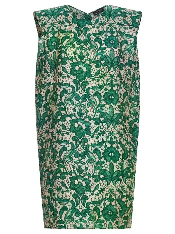 GIANLUCA CAPANNOLO Floral-lace Silk Mini Dress - Green
