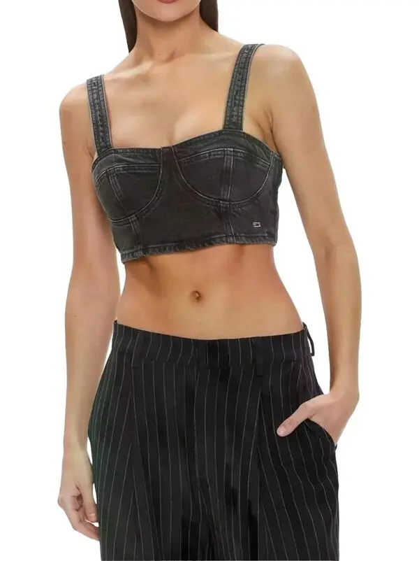 Tommy Hilfiger Sweetheart-neck Corset Top - Black