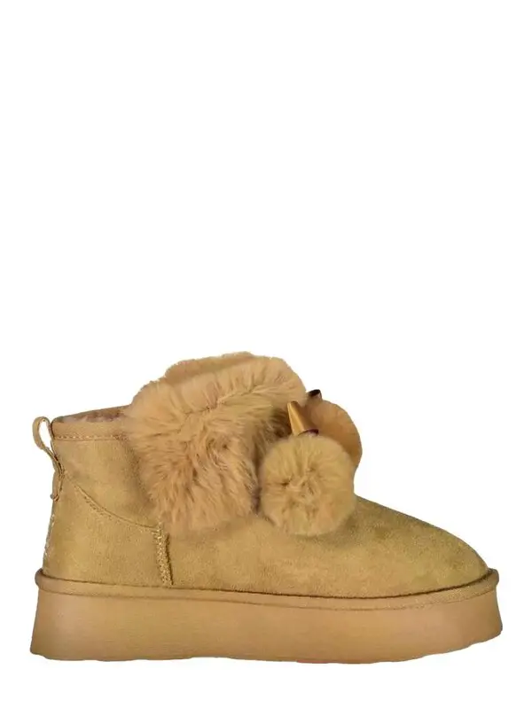 LAURA BIAGIOTTI Pompom Faux-fur Ankle Boots - Neutrals