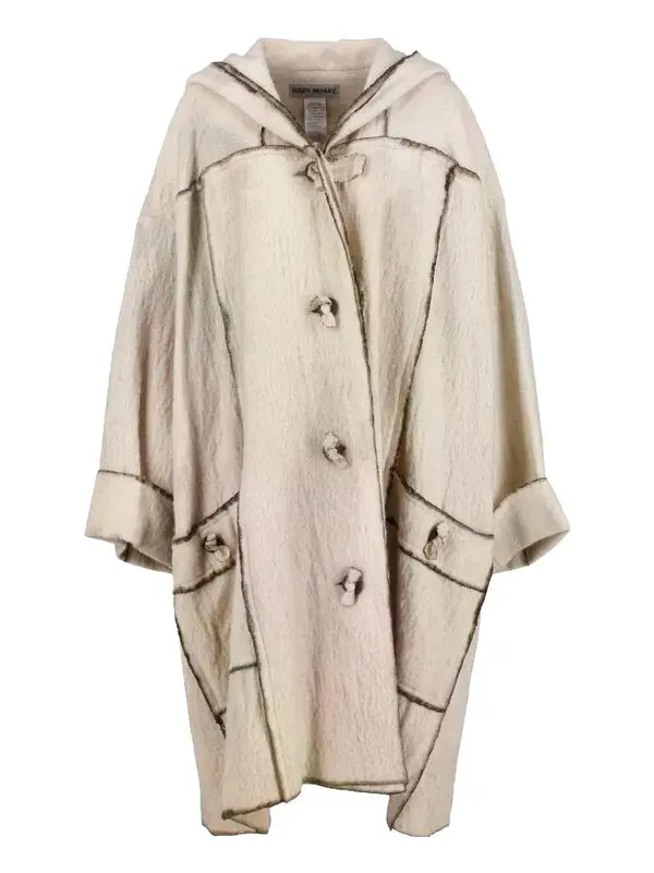 Issey Miyake Hooded Toggle-fastening Coat - Neutrals