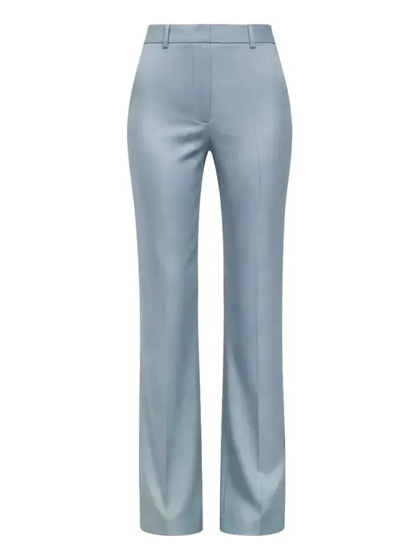 Patrizia Pepe Satin Slim-cut Trousers - Blue