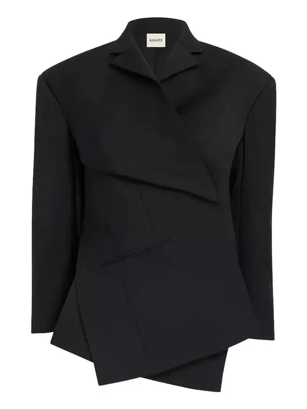 Khaite Palto Asymmetric Layered Jacket - Black