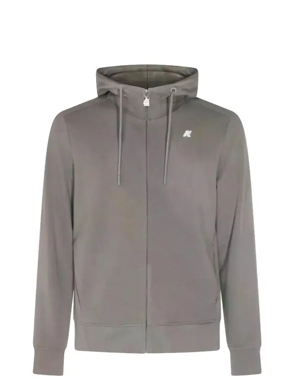 K-WAY Logo-patch Zip-up Hoodie - Grey