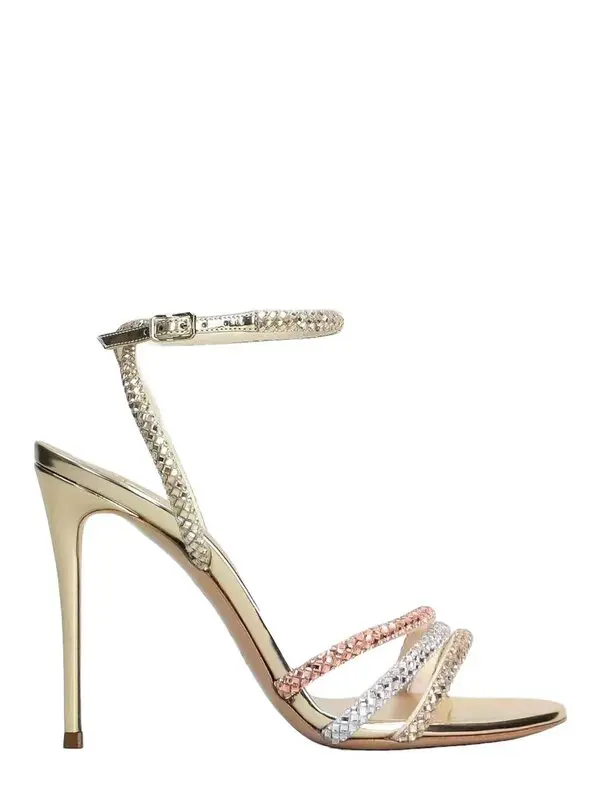 Casadei Andromeda Crystal-embellished Sandals - Gold