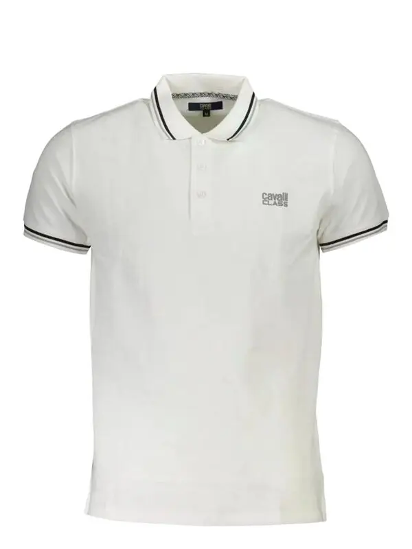 Roberto Cavalli Logo-embroidered Cotton Polo Shirt - White