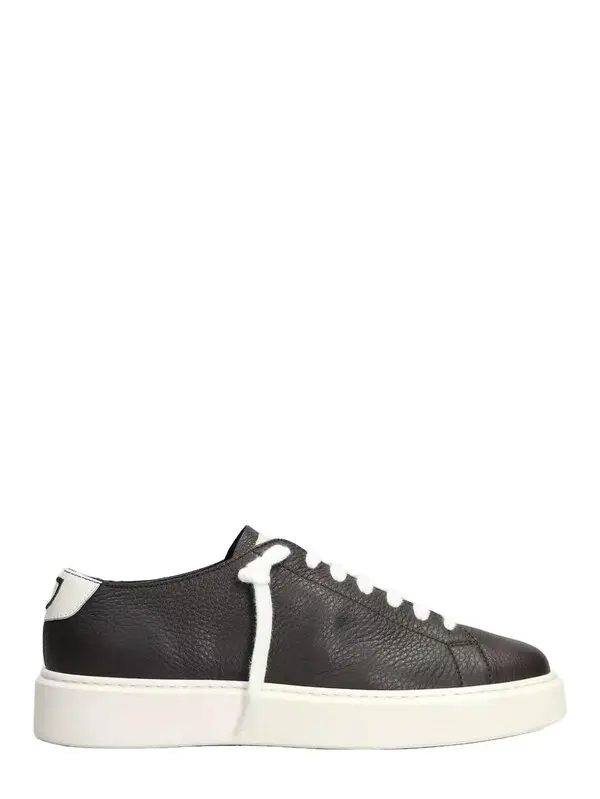 DOUCAL'S Pebbled Leather Sneakers - Brown