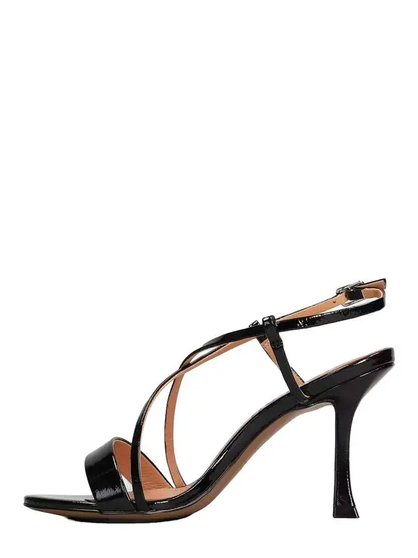 BIBI LOU Patent-finish Crossover-strap Sandals - Black