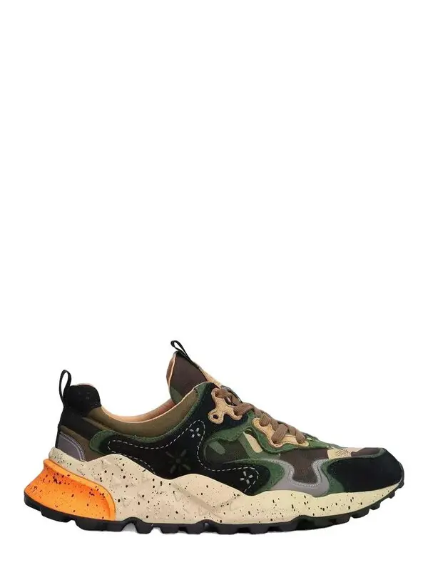 FLOWER MOUNTAIN Rulis Camouflage-print Panelled Sneakers - Black