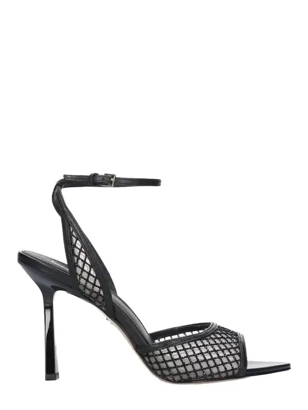 Lola Cruz Ruby Mesh-panel Sandals - Black