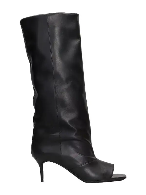 IRO PARIS Open-toe Leather Boots - Black