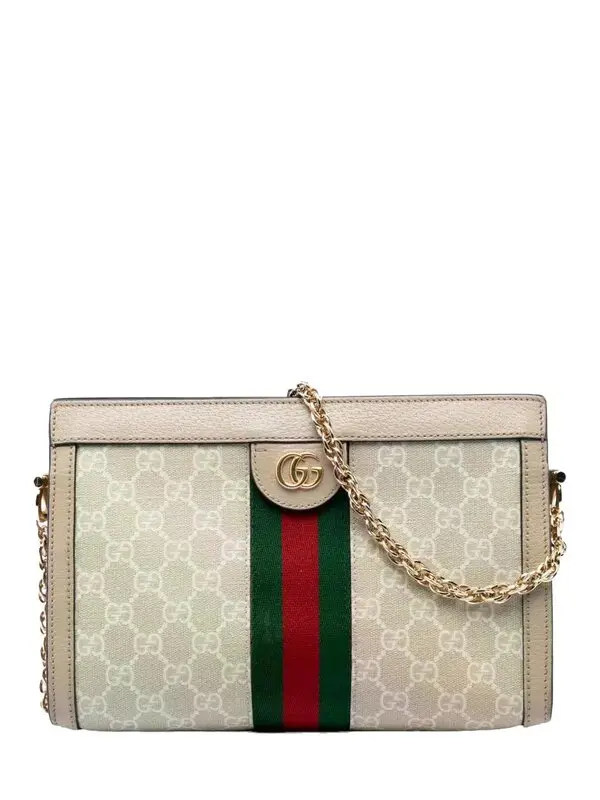 Gucci Gg Supreme Ophidia Chain Crossbody Bag - Brown