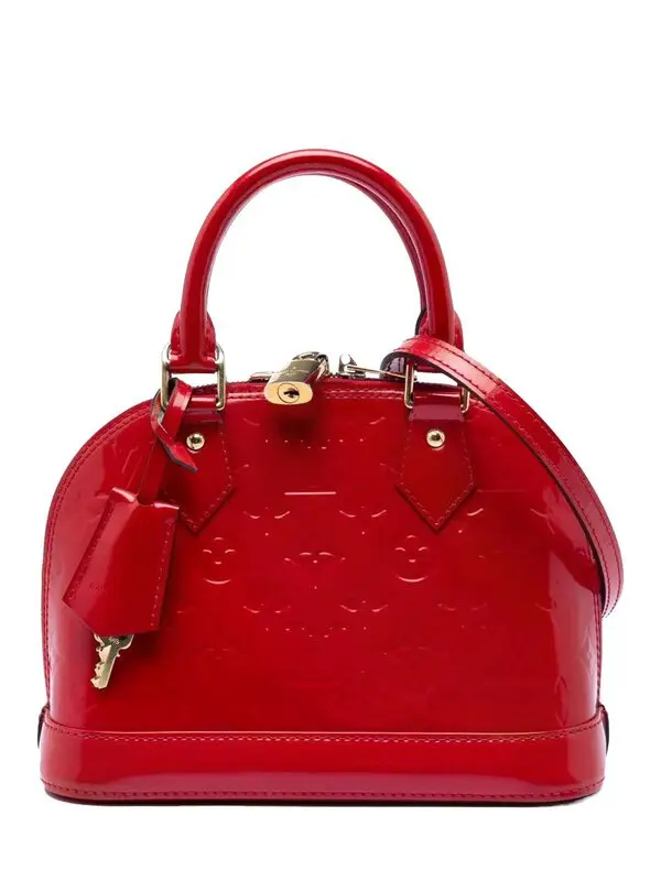 LOUIS VUITTON 2016 Monogram Vernis Alma Bb Satchel - Red
