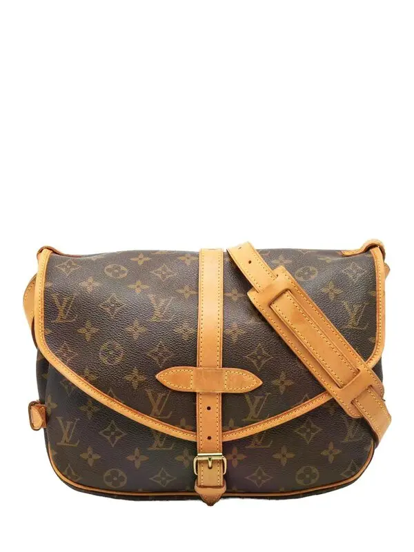LOUIS VUITTON 2003 Monogram Saumur 30 Crossbody Bag - Brown