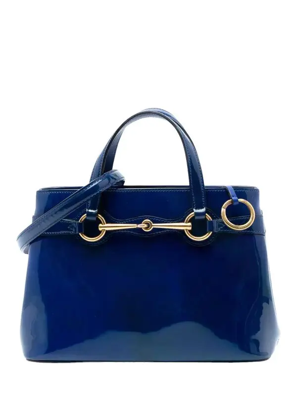 Gucci Patent Bright Bit Satchel - Blue