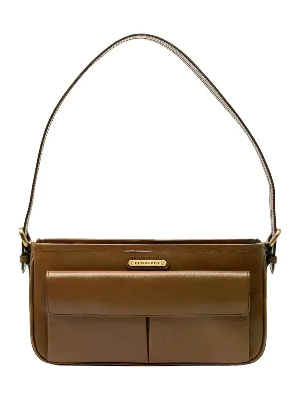 Burberry Leather Front Pocket Shoulder Bag - Brown