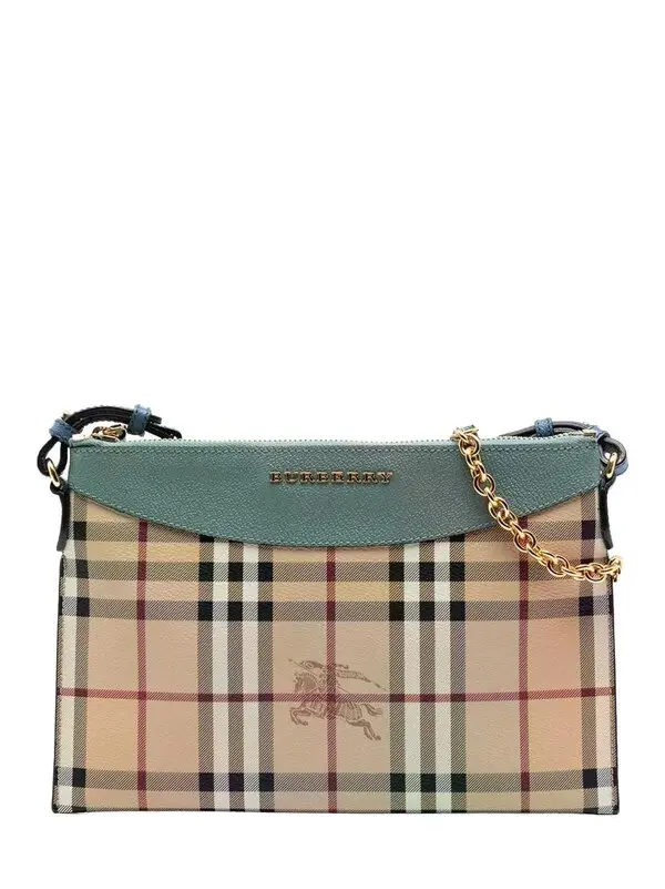Burberry Haymarket Check Peyton Crossbody Bag - Green
