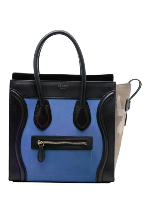 Celine 2012 Micro Tricolor Luggage Tote Bag - Blue