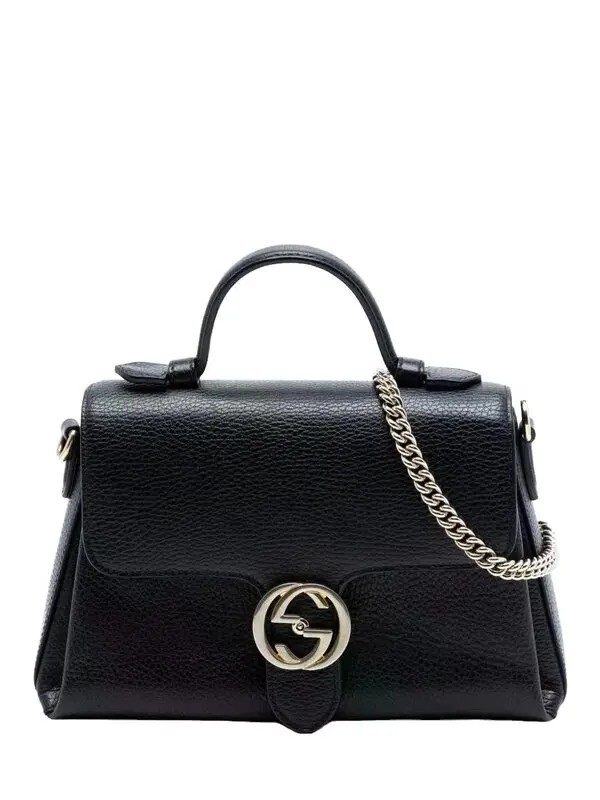 Gucci Small Interlocking G Satchel - Black