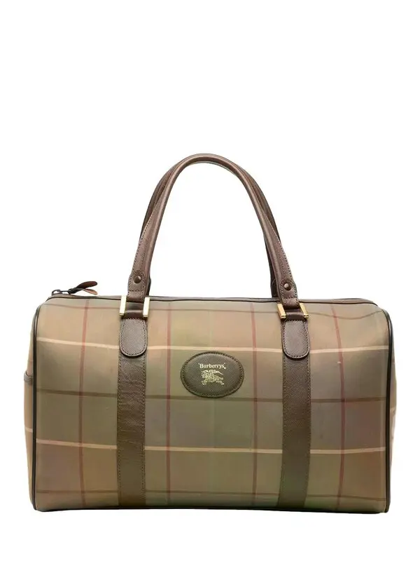 Burberry Vintage Check Canvas Boston Bag - Brown